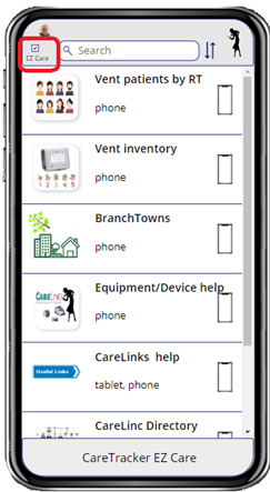 Using the EZ care menu